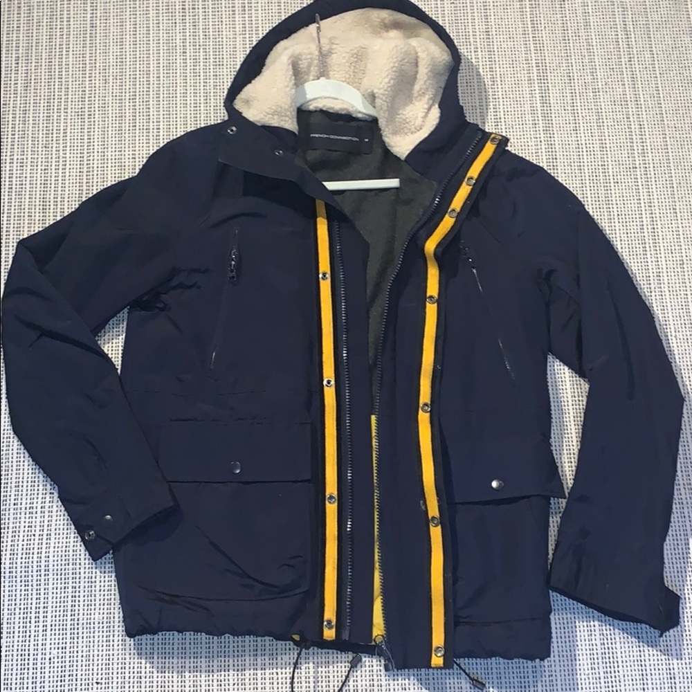 French Connection Jacket W/ Wool Hood - Gem